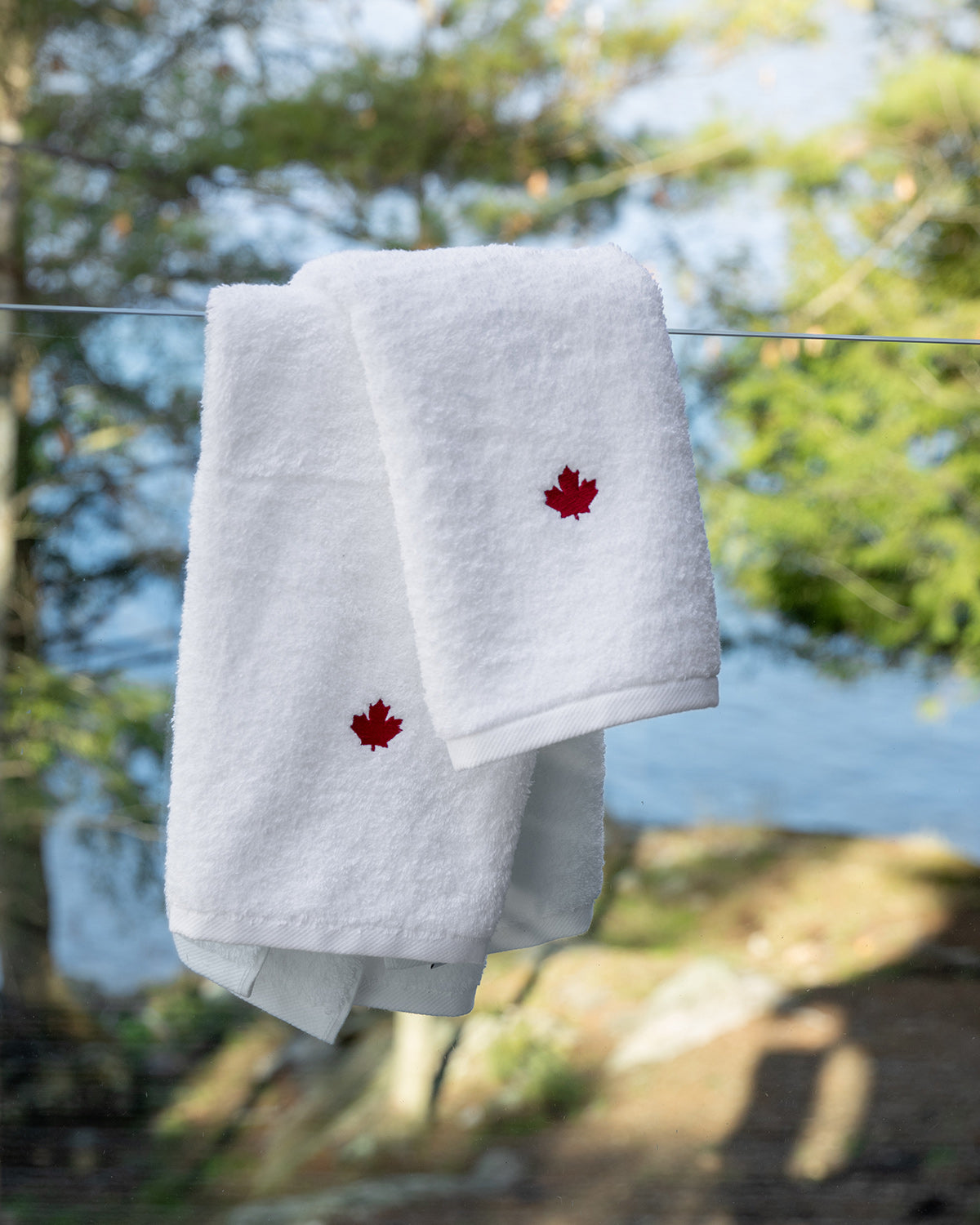 Maple Leaf Embroidered Towels