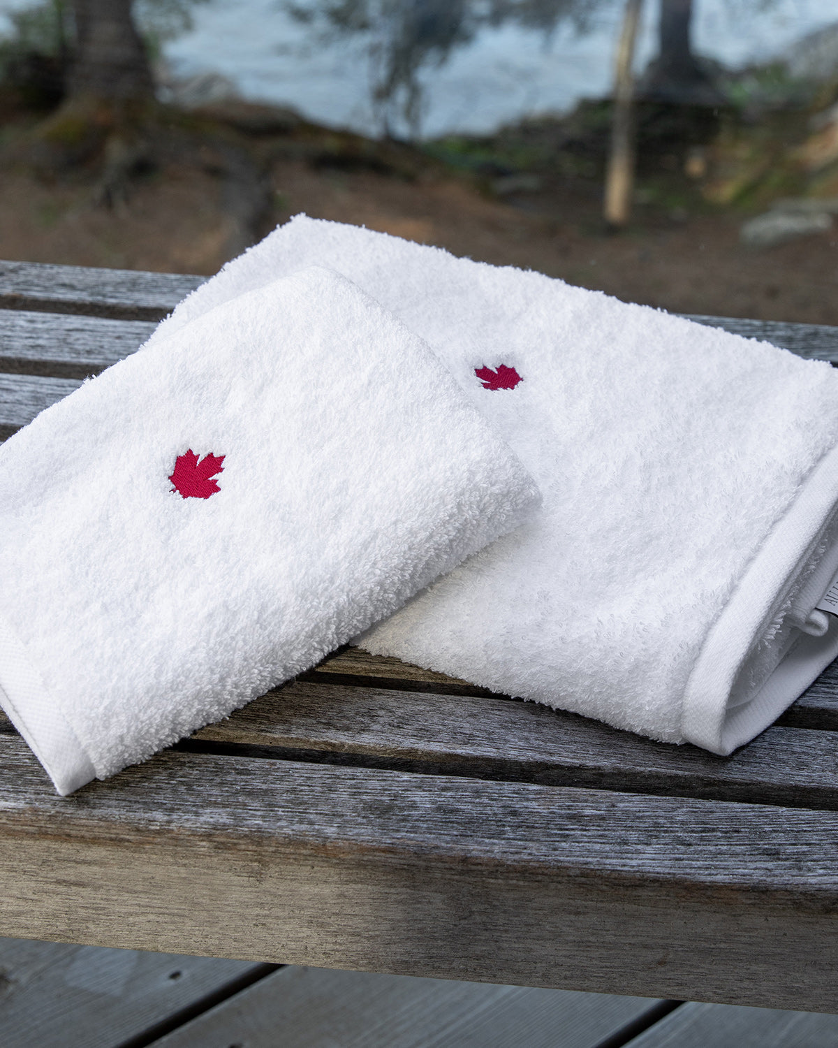Maple Leaf Embroidered Towels