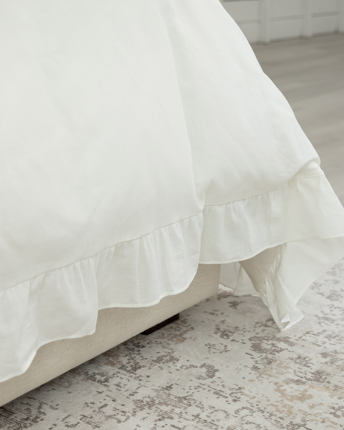 Ruffled Washed Linen/Cotton