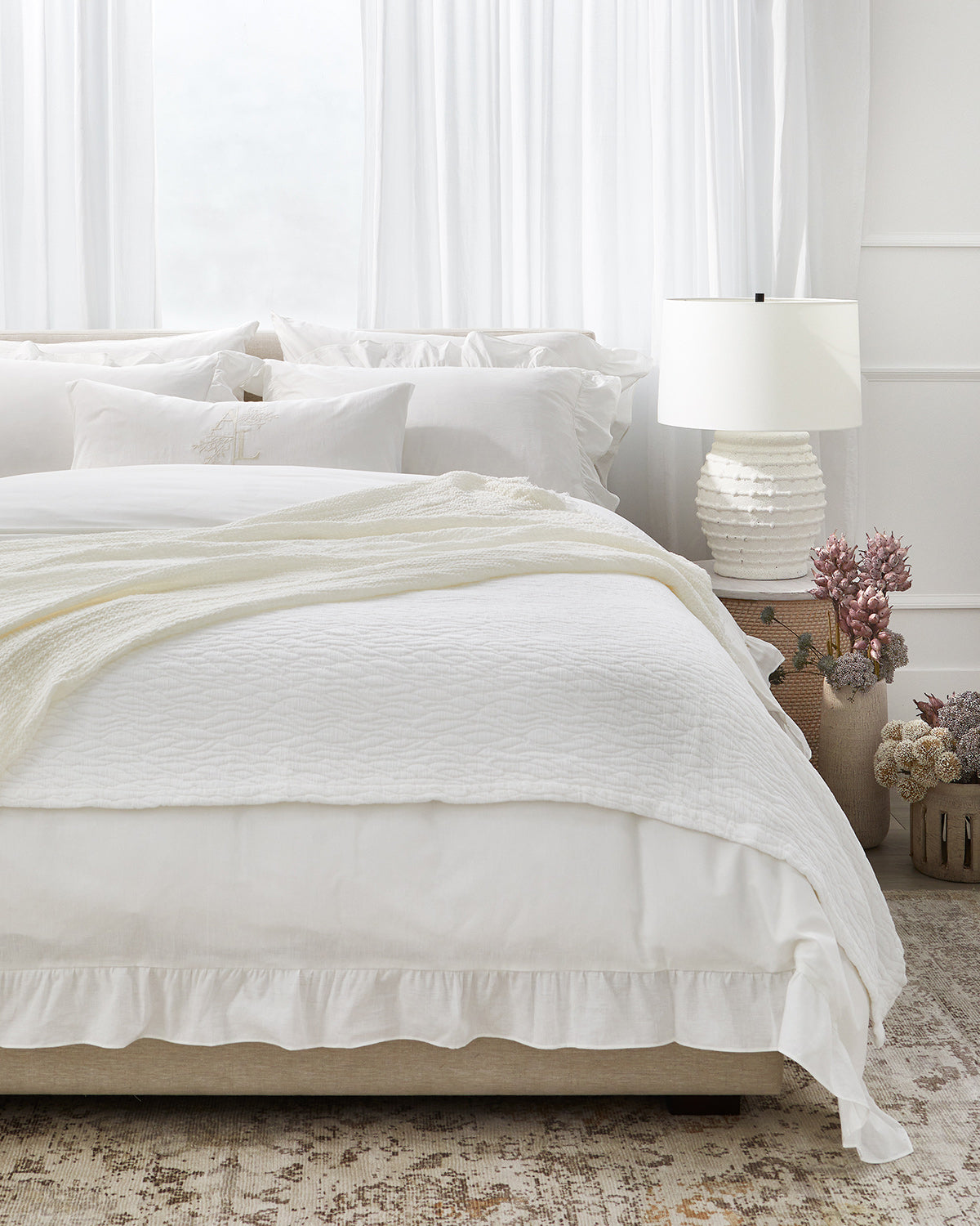 Ruffled Washed Linen/Cotton