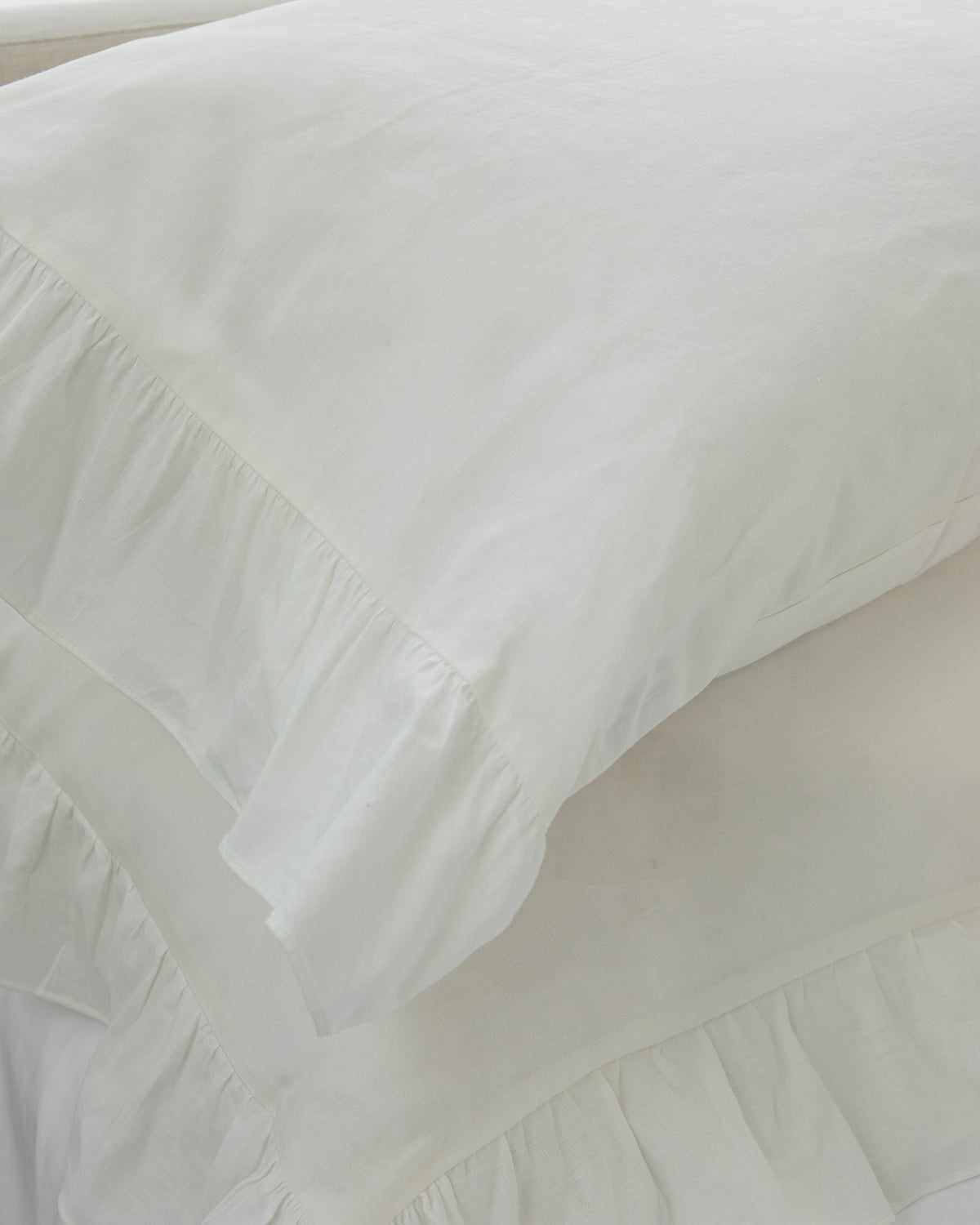 Ruffled Washed Linen/Cotton