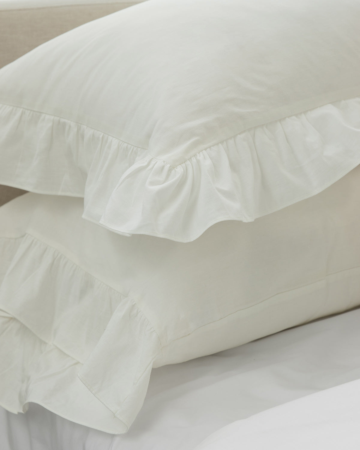 Ruffled Washed Linen/Cotton