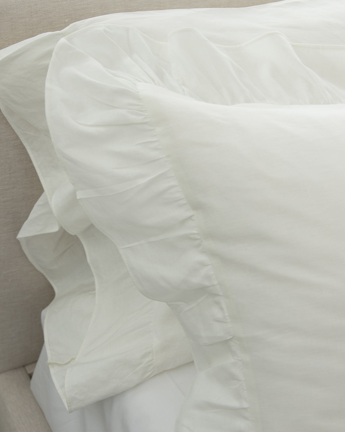 Ruffled Washed Linen/Cotton