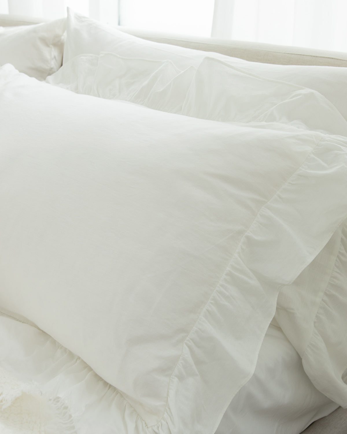 Ruffled Washed Linen/Cotton