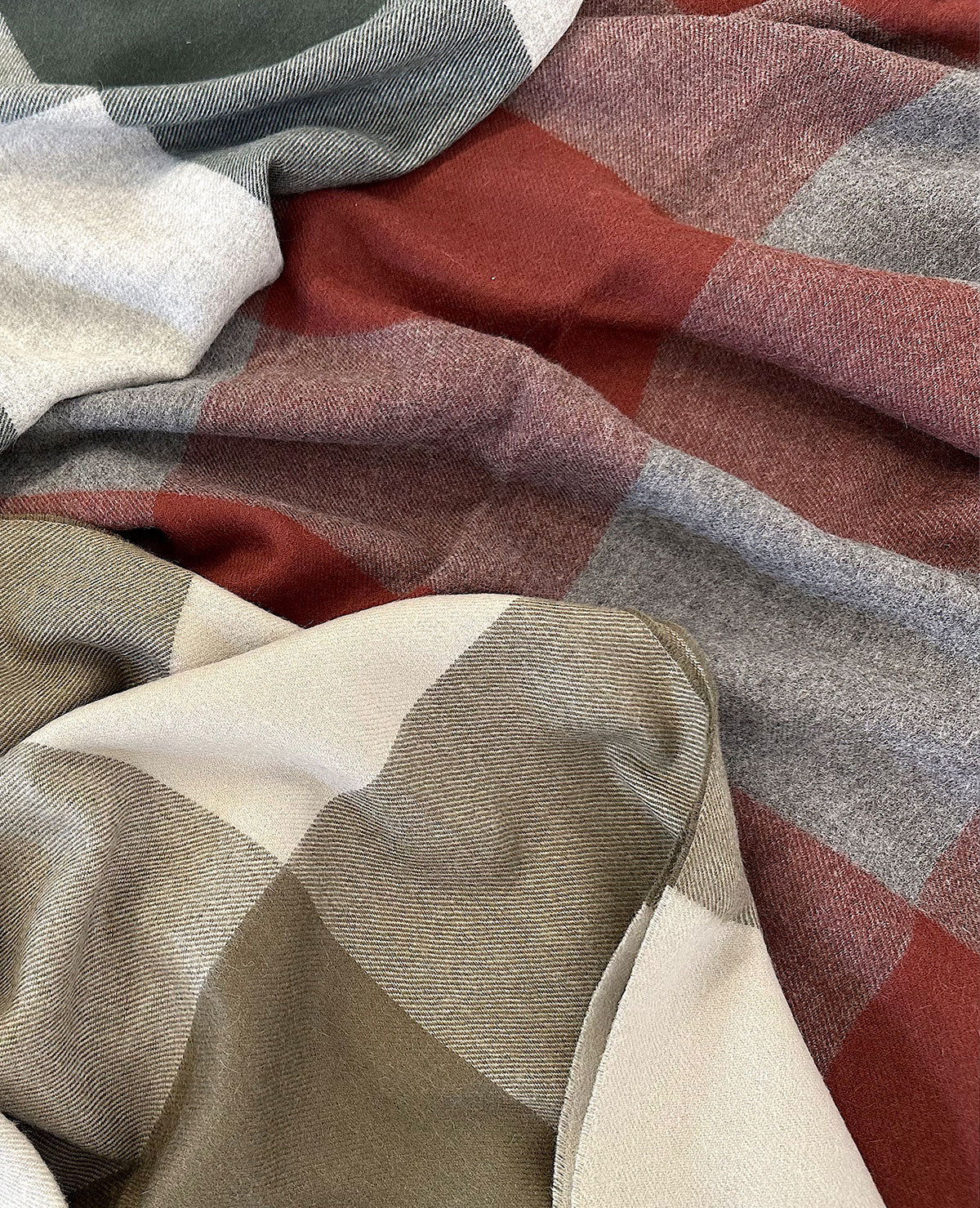 Buffalo Check Throw Burnt Red/Grey