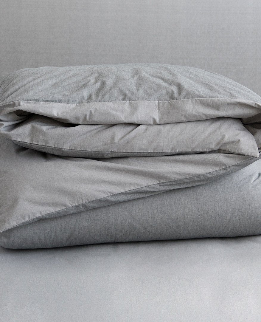 Chambray Grey and Charcoal - Au Lit Fine Linens