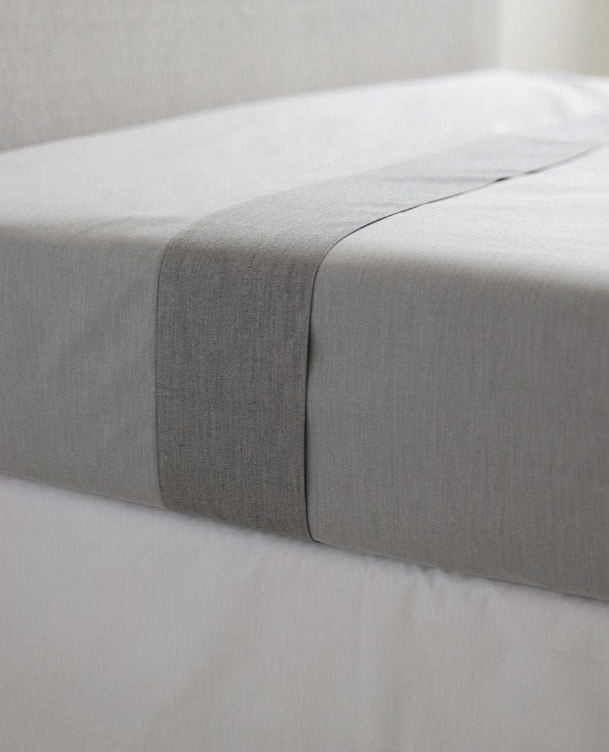 Chambray Grey and Charcoal - Au Lit Fine Linens