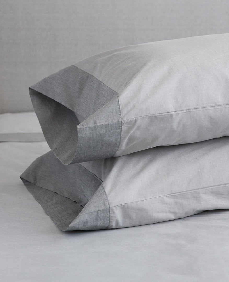 Chambray Grey and Charcoal - Au Lit Fine Linens