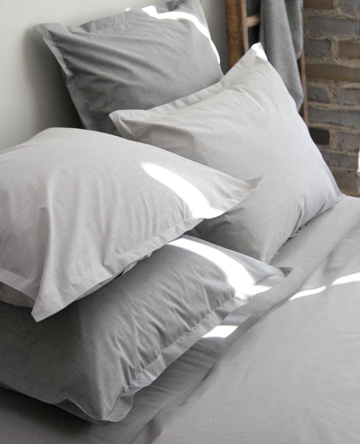 Chambray Grey and Charcoal - Au Lit Fine Linens