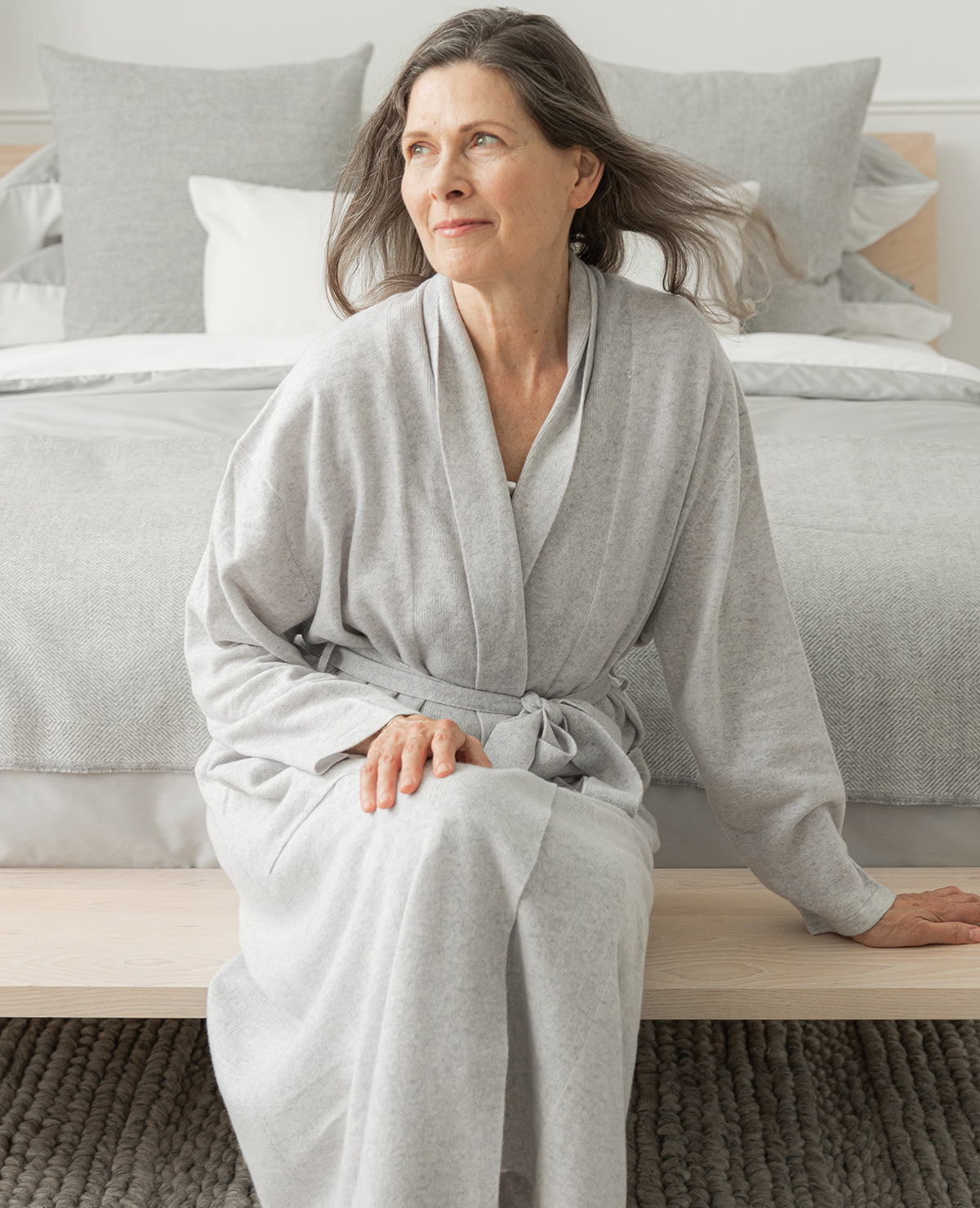 Cashmere Robe Heather Pearl