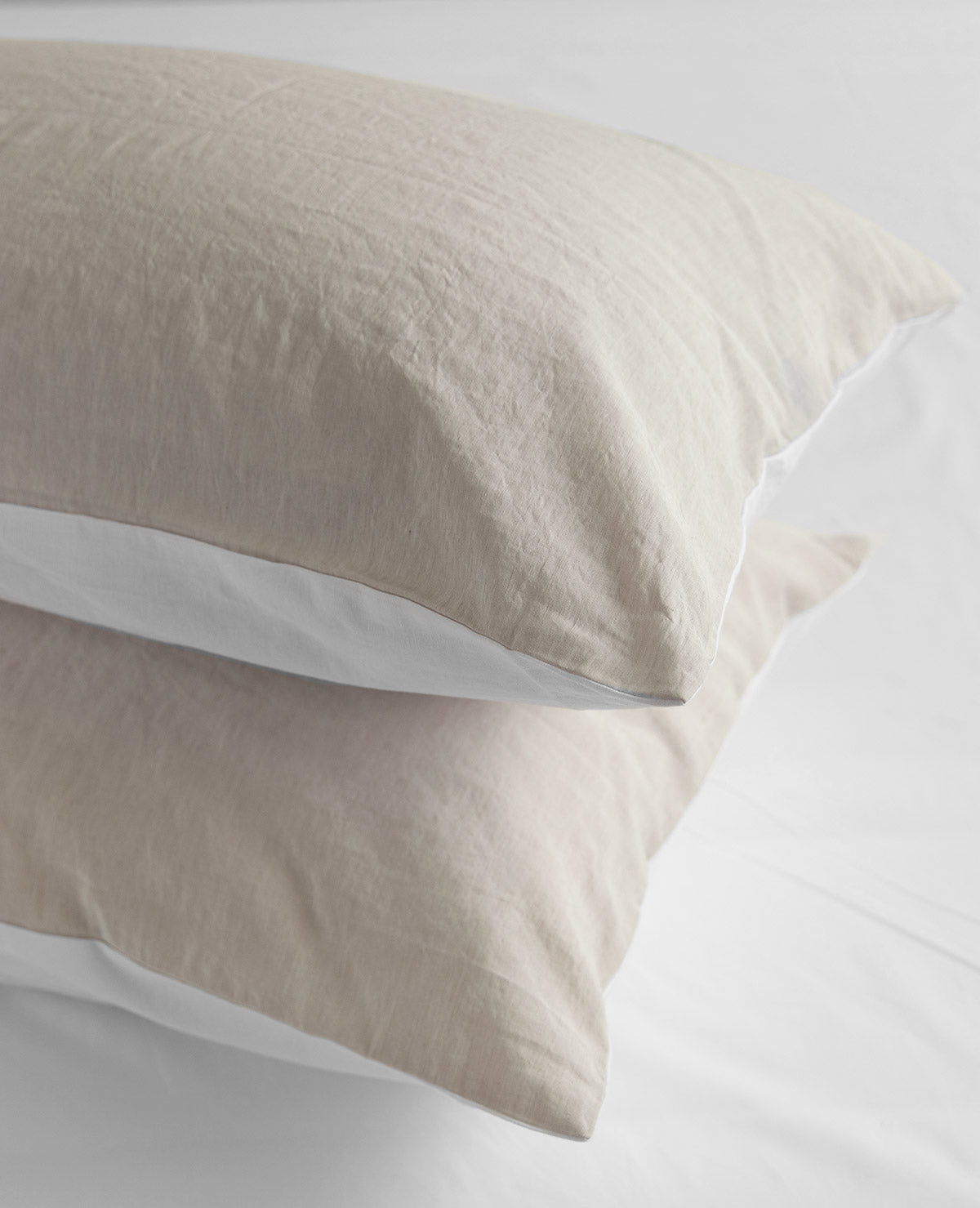 Lavato Linen Contrast Flax - Au Lit Fine Linens