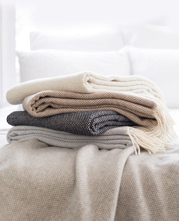 Throws | Finn Chunky Hand Knit Throw Silver | Au Lit Fine Linens