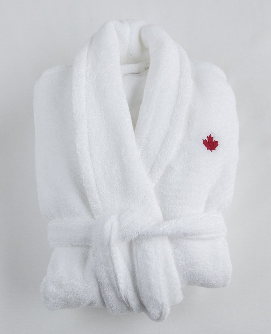 Limited Edition Maple Leaf Embroidered Robe - Au Lit Fine Linens