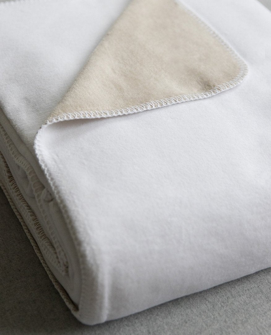 Alta Brushed Cotton Blanket White/Taupe